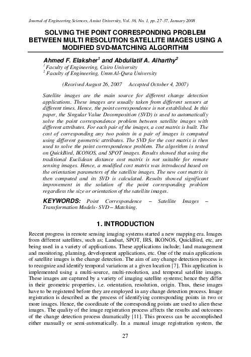 (PDF) Solving the Point Corresponding Problem Between Multi Resolution Satellite Images Using a ...