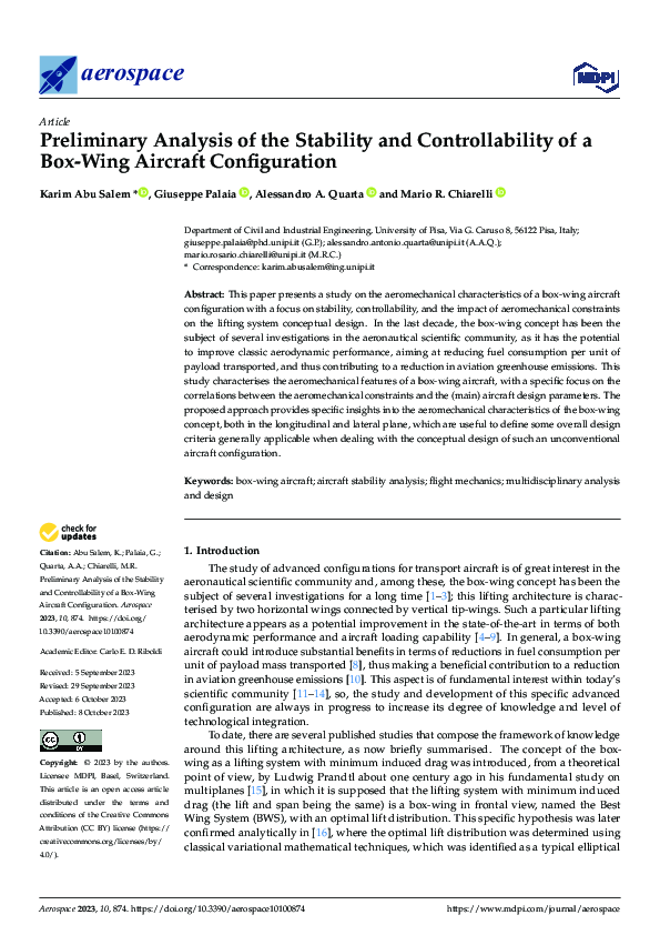 (PDF) Preliminary Analysis of the Stability and Controllability of a ...