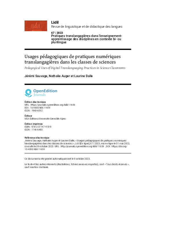 (PDF) Pedagogical Uses of Digital Translanguaging Practices in Science ...