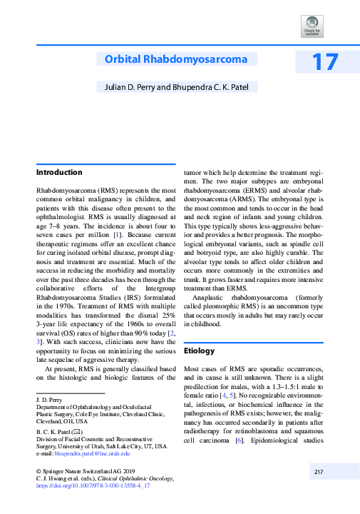 (PDF) Orbital alveolar rhabdomyosarcoma masked by ethmoid sinusitis in ...