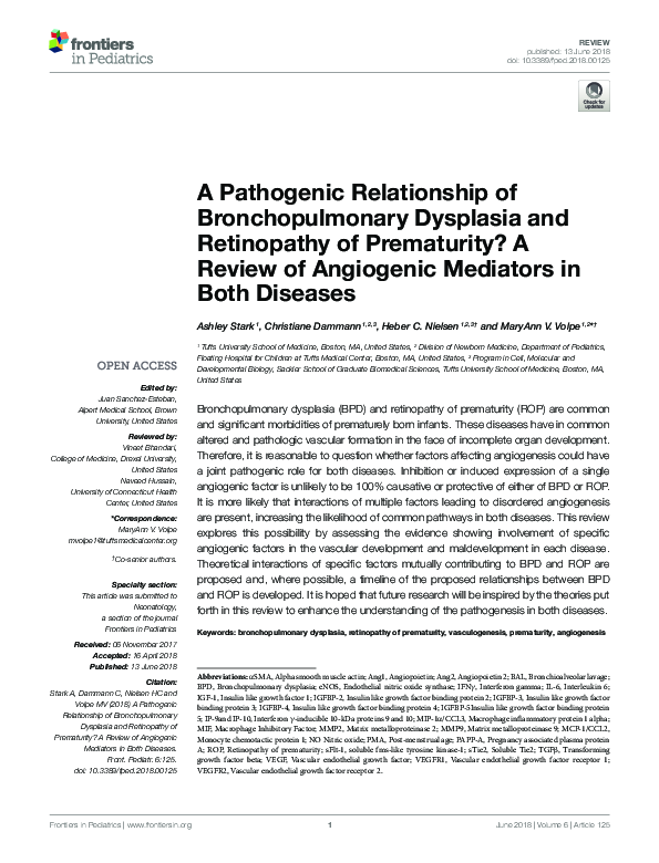 (PDF) A Pathogenic Relationship of Bronchopulmonary Dysplasia and ...