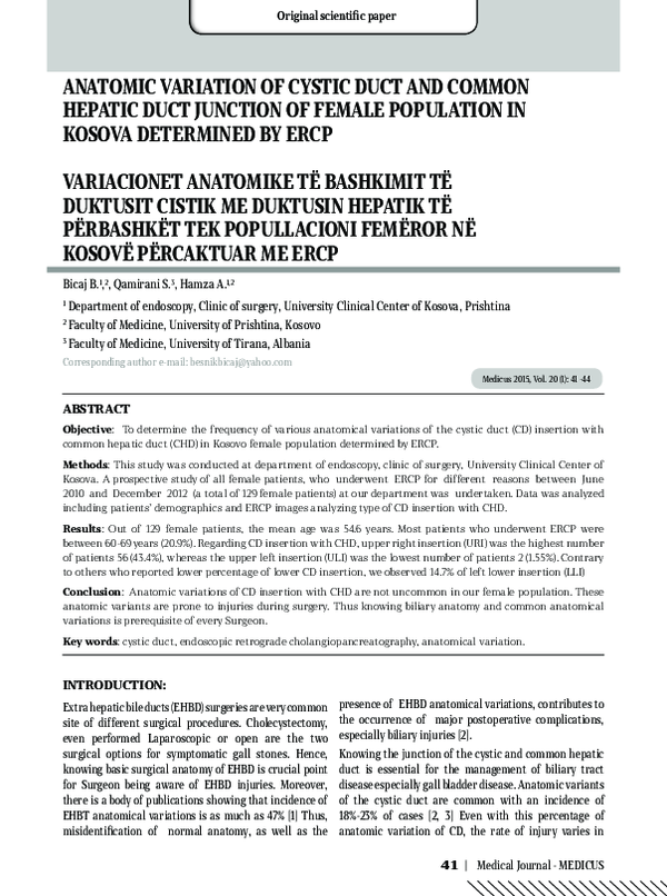 (PDF) Anatomic Variation of Cystic Duct and Common Hepatic Duct ...