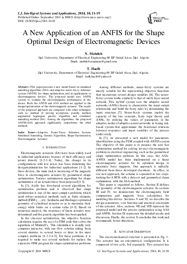 (PDF) A New Application of an ANFIS for the Shape Optimal Design of ... (PDF) A New Application of an ANFIS for the Shape Optimal Design of ...
