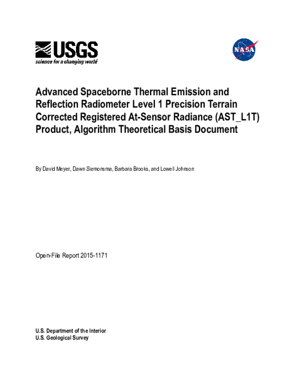 (PDF) Advanced Spaceborne Thermal Emission and Reflection Radiometer ...
