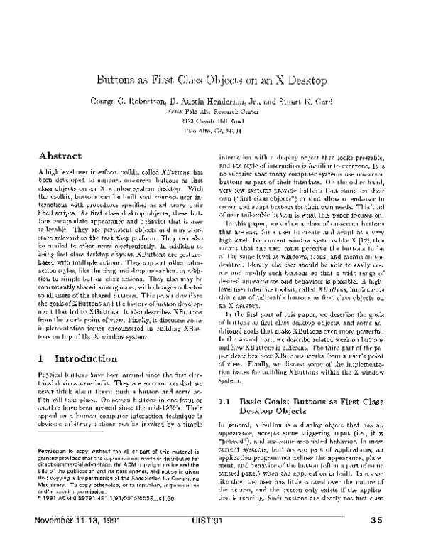 (PDF) Buttons as first class objects on an X desktop