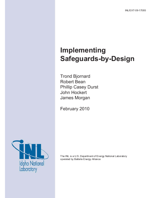 (PDF) Implementing Safeguards-by-Design | John Hockert - Academia.edu