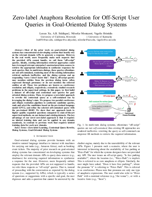 Pdf Zero Label Anaphora Resolution For Off Script User Queries In Goal Oriented Dialog Systems 3754