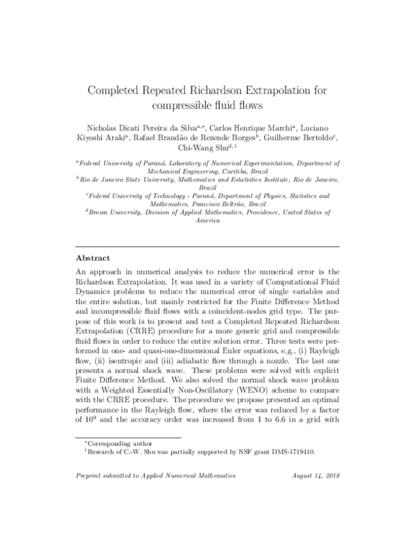 (PDF) Completed repeated Richardson extrapolation for compressible ...