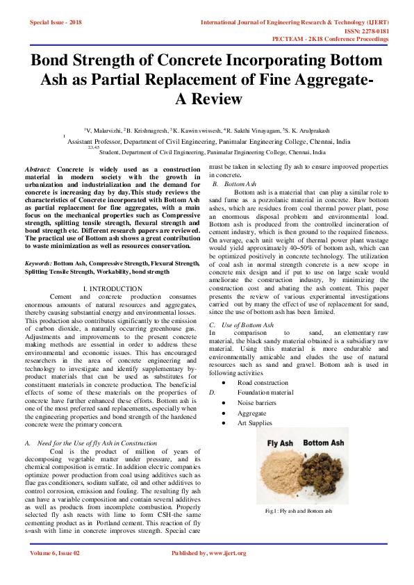 (PDF) Bond Strength of Concrete Incorporating Bottom Ash as Partial ...
