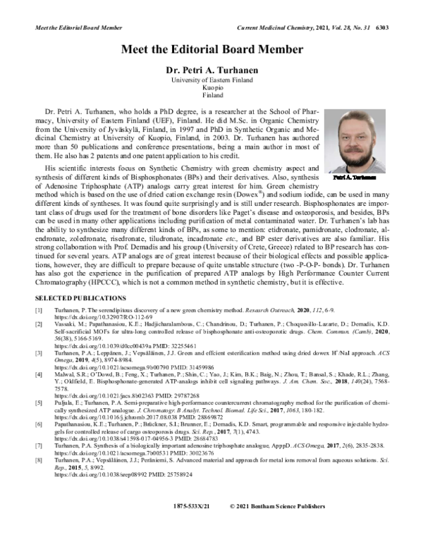 (PDF) Meet the Editorial Board Member