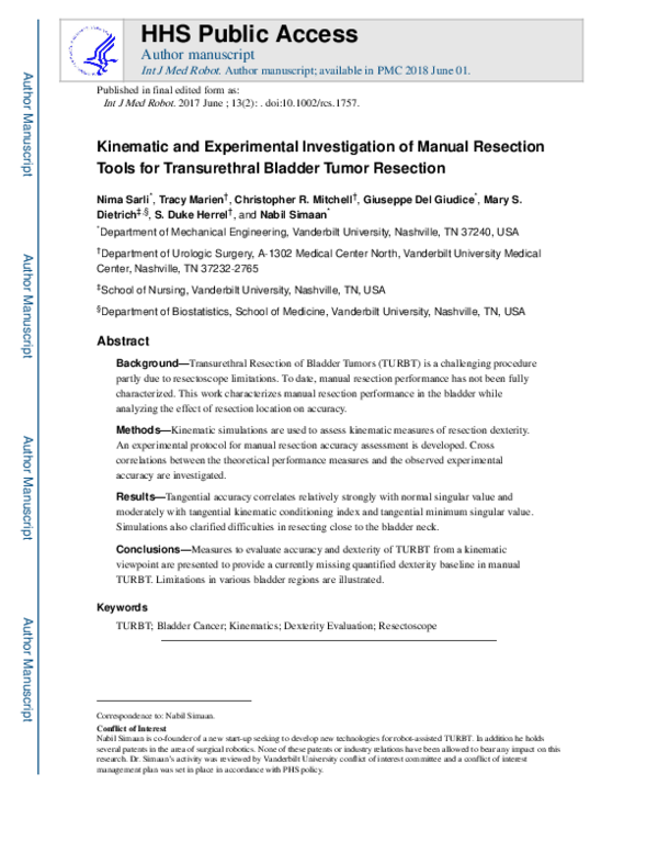 (PDF) Kinematic and experimental investigation of manual resection ...