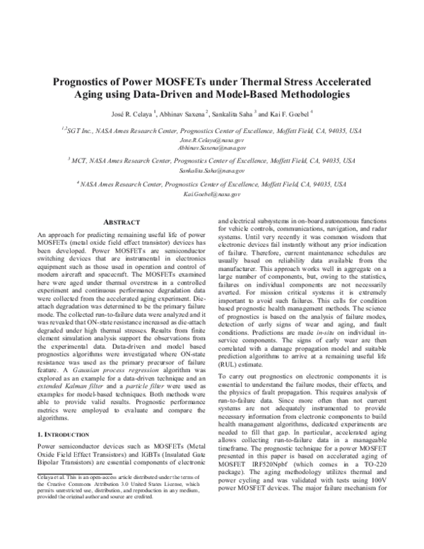 (PDF) Prognostics of Power Mosfets Under Thermal Stress Accelerated ...