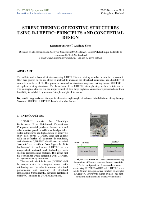 (PDF) Strengthening of existing structures using R-UHPFRC: Principles ...