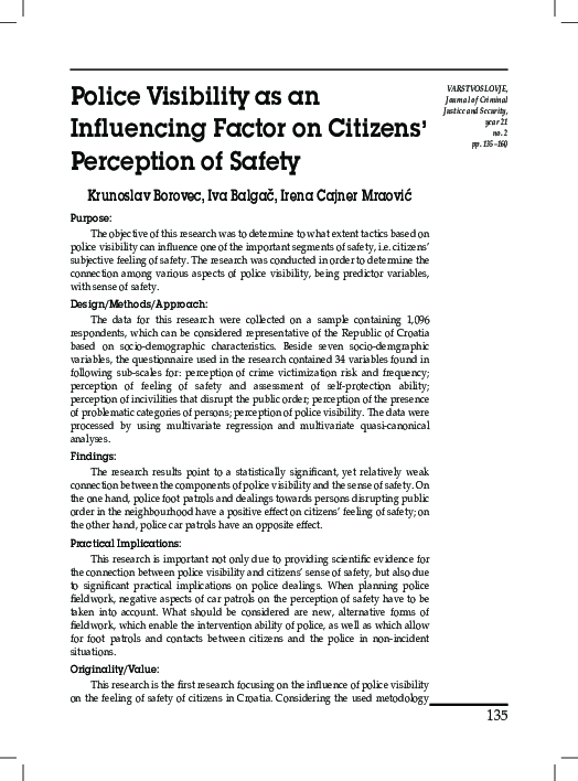(PDF) Police Visibility as an Influencing Factor on Citizens ...