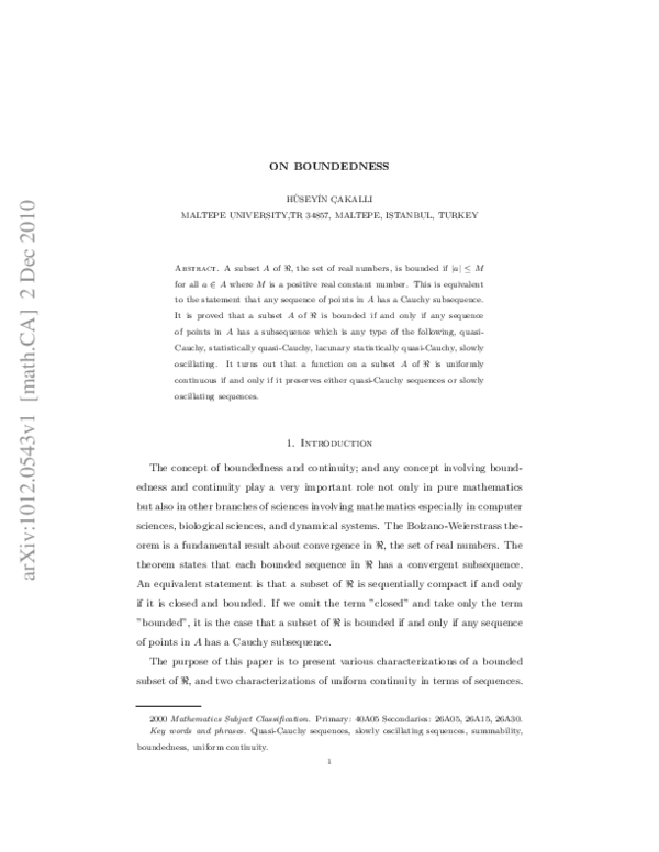 (PDF) On Boundedness