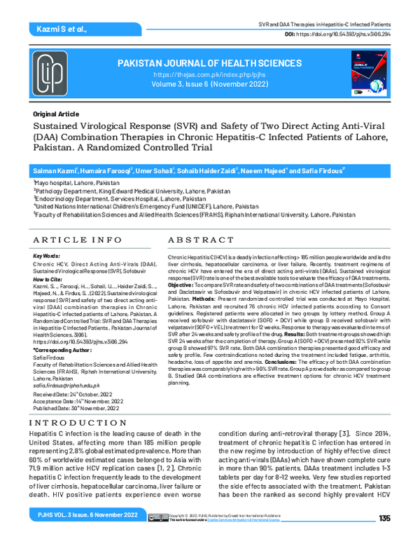 (PDF) Sustained virological response (SVR) and safety of two direct ...