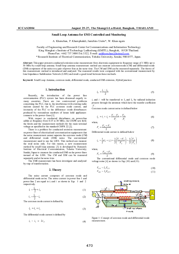 (PDF) Small Loop Antenna for EMI Controlled and Monitoring