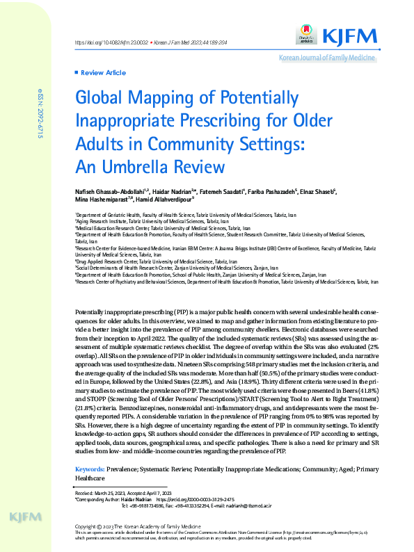 (PDF) Global Mapping of Potentially Inappropriate Prescribing for Older Adults in Community ...