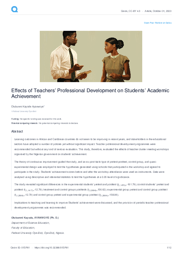 (PDF) Effects of Teachers’ Professional Development on Students ...