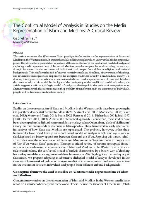 (PDF) The Conflictual Model of Analysis in Studies on the Media ...