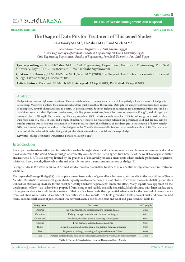 (PDF) The Usage of Date Pits for Treatment of Thickened Sludge | Medhat ...
