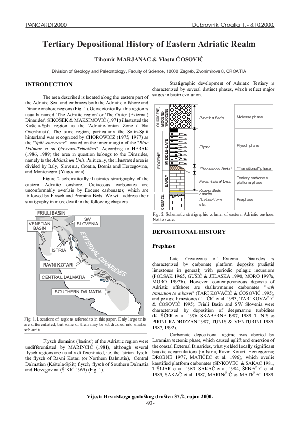 (PDF) tertiary depositional History of eastern Adriatic Realm | Vlasta ...