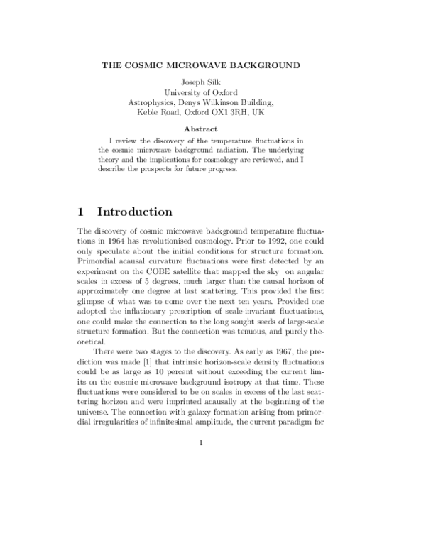 (PDF) The Cosmic Microwave Background