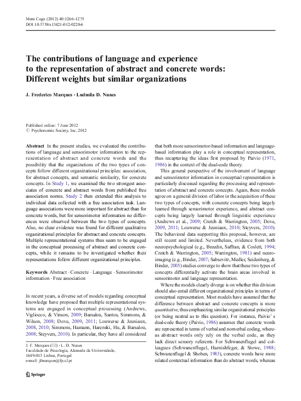 (PDF) The contributions of language and experience to the ...