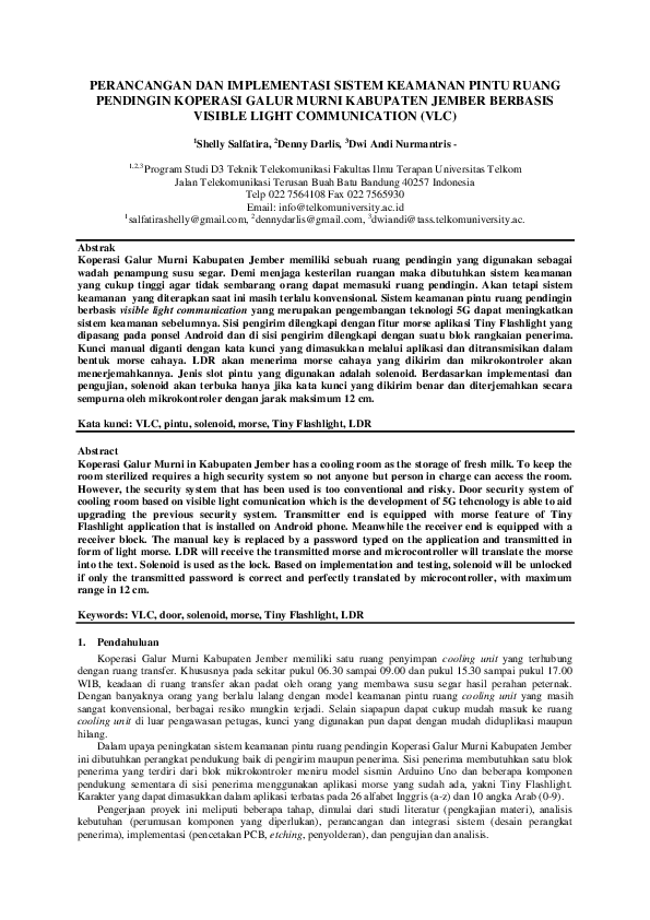 (PDF) Perancangan Dan Implementasi Sistem Keamanan Pintu Ruang ...