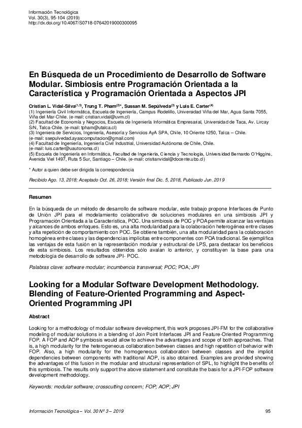 (PDF) En Búsqueda de un Procedimiento de Desarrollo de Software Modular. Simbiosis entre ...