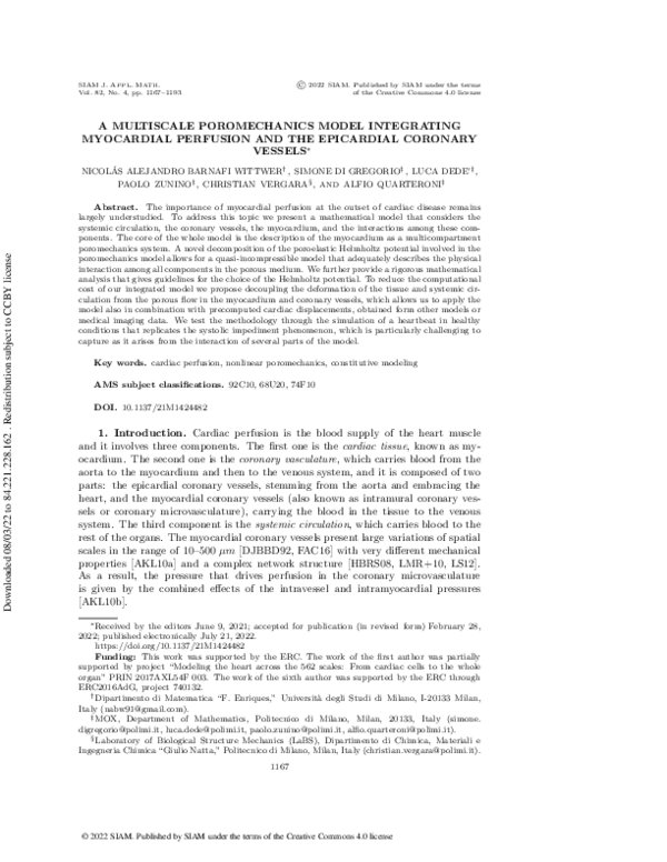 (PDF) A Multiscale Poromechanics Model Integrating Myocardial Perfusion and the Epicardial ...
