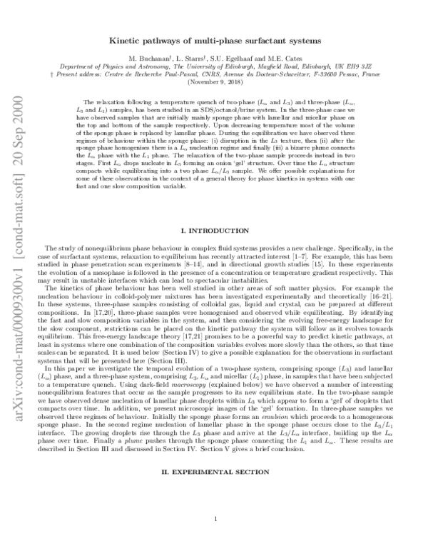 (PDF) Kinetic pathways of multiphase surfactant systems