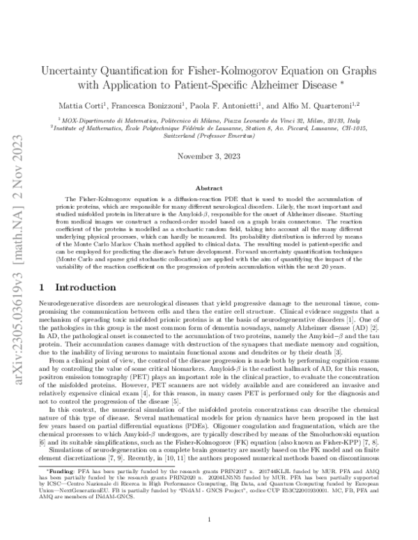 (PDF) Uncertainty Quantification for Fisher-Kolmogorov Equation on Graphs with Application to ...