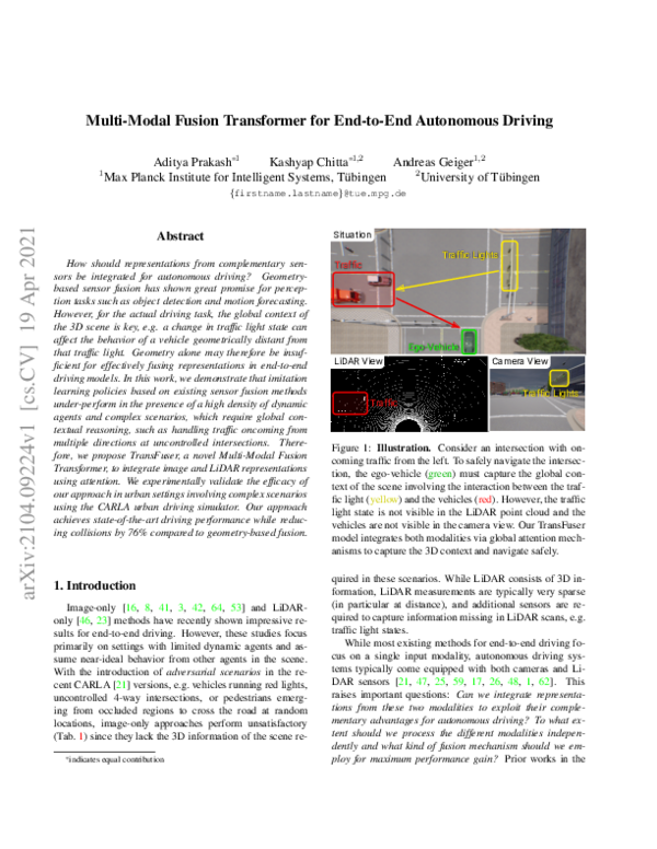 (PDF) Multi-Modal Fusion Transformer for End-to-End Autonomous Driving