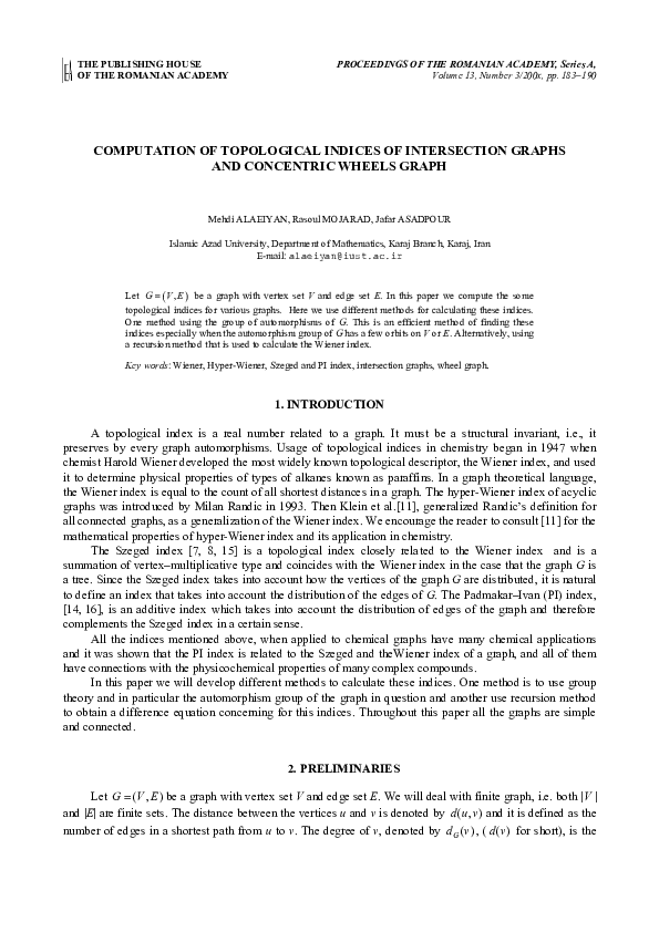 (PDF) Computation of Topological Indices of Intersection Graphs and Concentric Wheels Graph