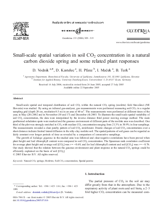 (PDF) Small-scale spatial variation in soil CO2 concentration in a ...
