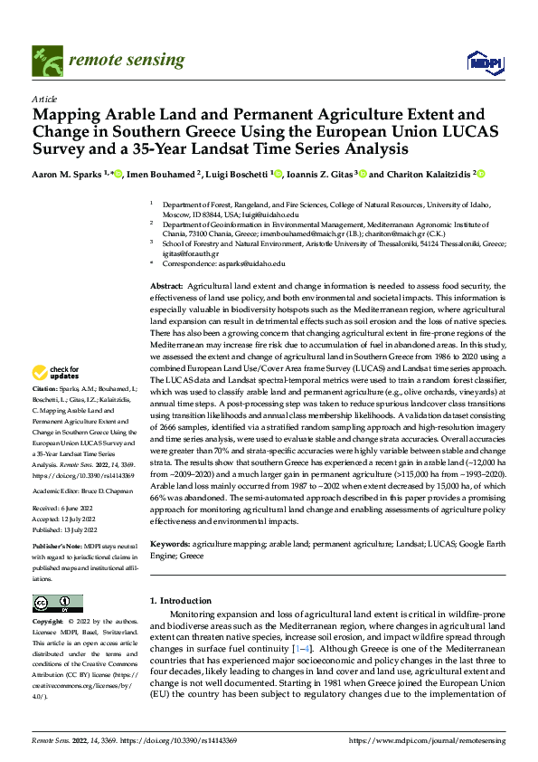 (PDF) Mapping Arable Land and Permanent Agriculture Extent and Change ...