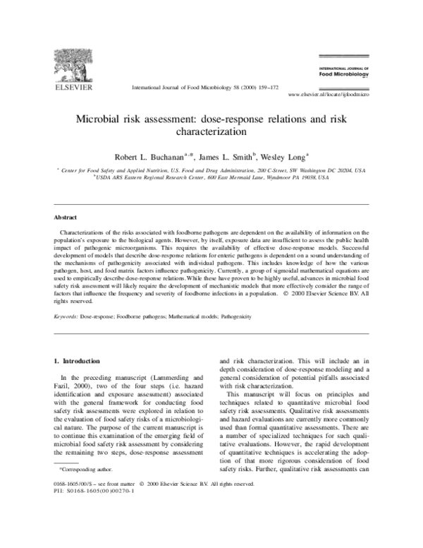(PDF) Microbial Risk Assessment