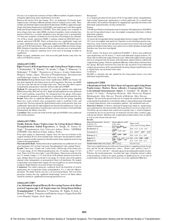 (PDF) A Randomised Study On Skin Closure in Laparoscopic Living Donor ...