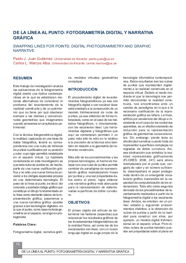 (PDF) Swapping lines for points: digital photogrammetry and graphic ...