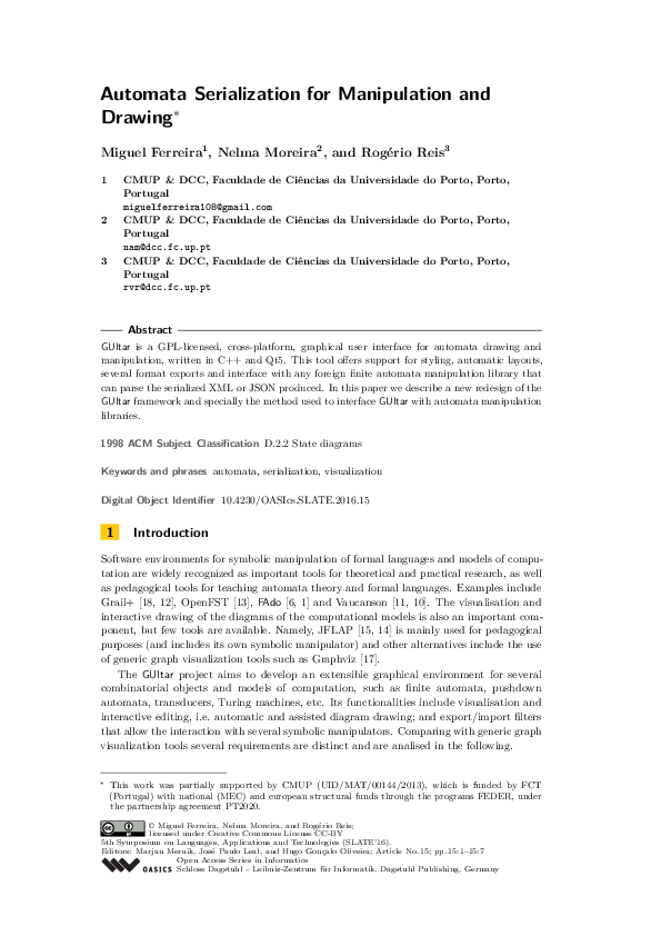 (PDF) Automata Serialization for Manipulation and Drawing