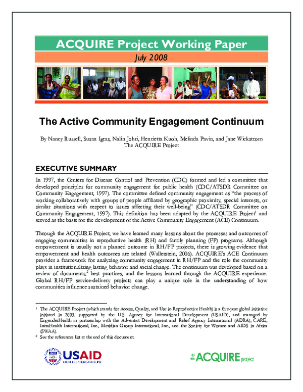 (PDF) The Active Community Engagement Continuum