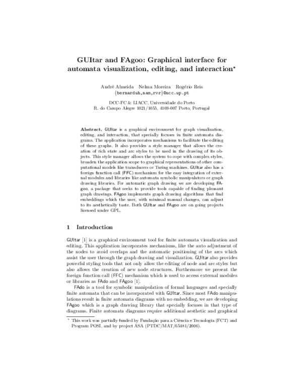 (PDF) GUItar and FAgoo: Graphical interface for automata visualization ...
