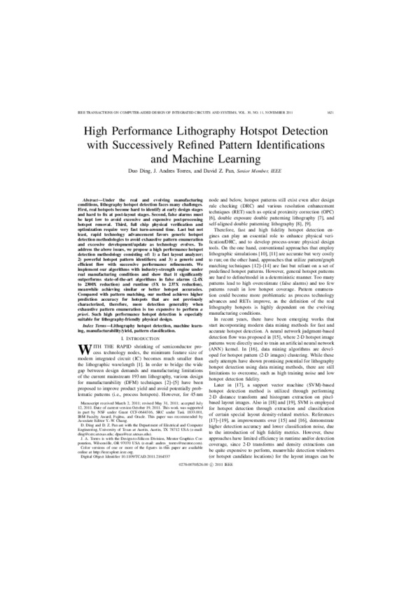 (PDF) High Performance Lithography Hotspot Detection With Successively ...