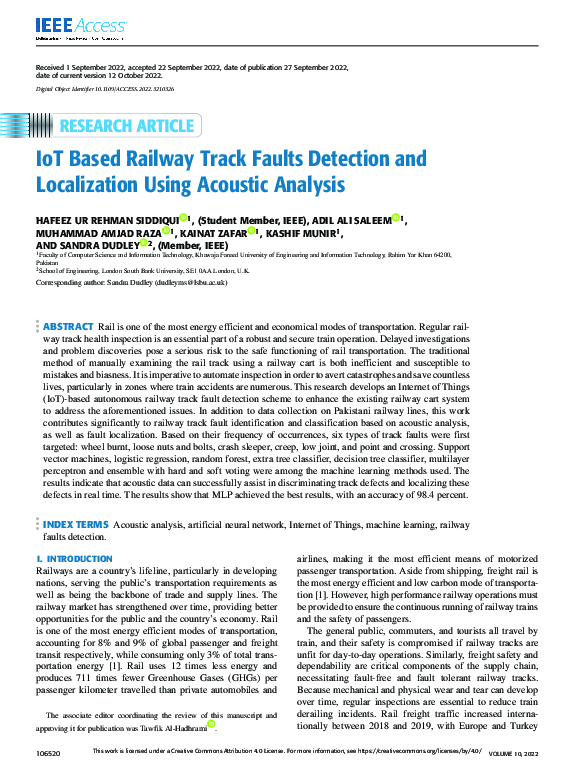 Pdf Iot Based Railway Track Faults Detection And Localization Using