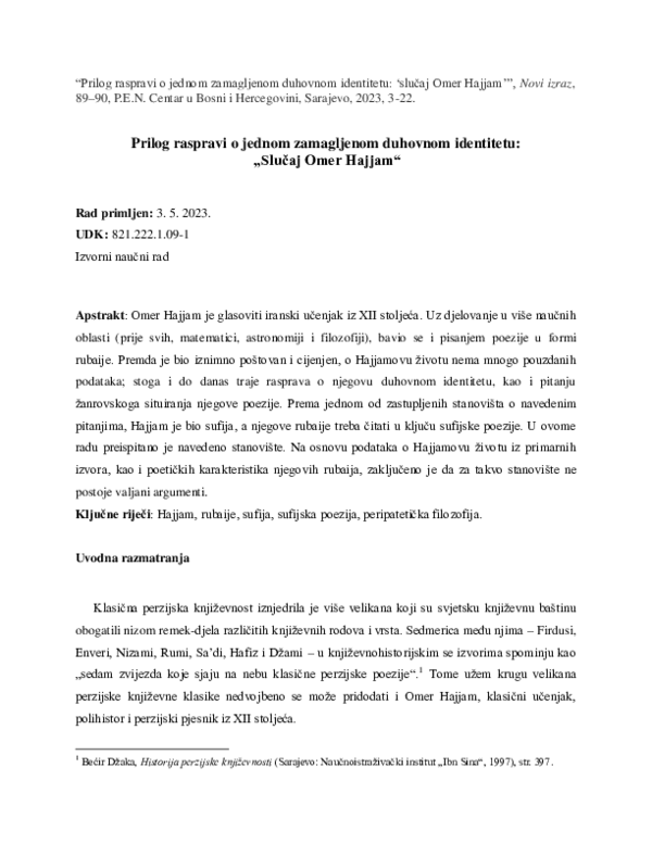 (PDF) Prilog raspravi o jednom zamagljenom duhovnom identitetu: "Slučaj ...