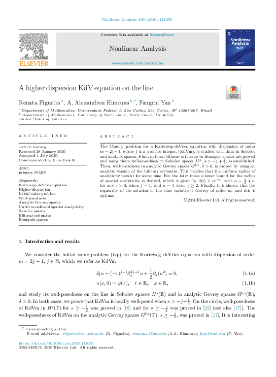 (PDF) Higher Dispersion KdV Equation Analysis