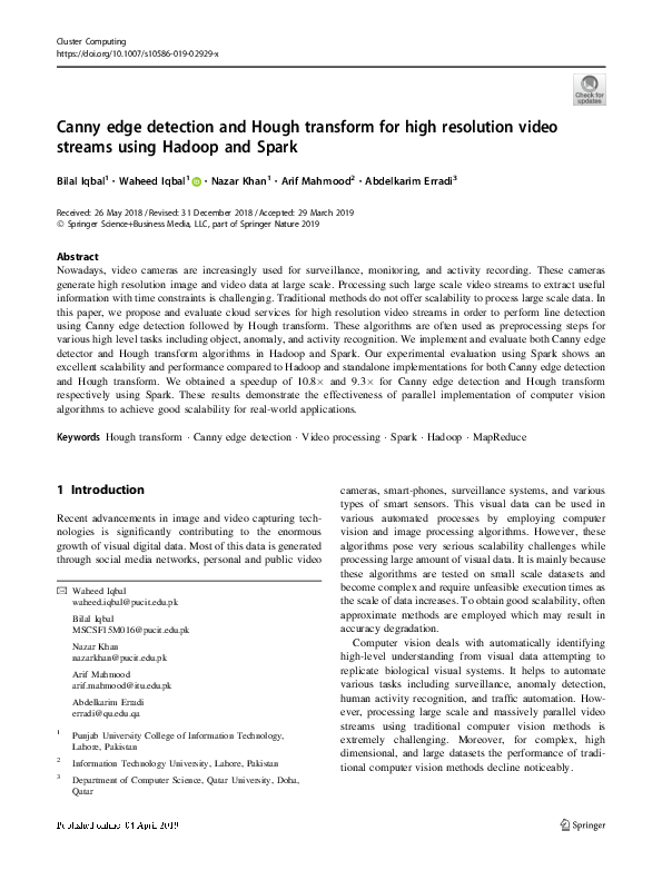 (PDF) Scalable Canny Edge Detection and Hough Transform in Spark