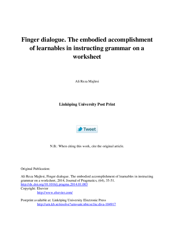 (PDF) Embodied Grammar Instruction in Second Language Teaching