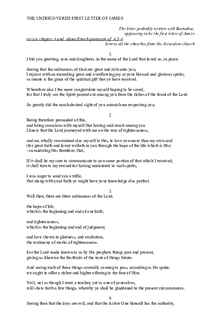 (DOC) the Letter of Barnabas -- the undiscovered letter of Matthew to ...